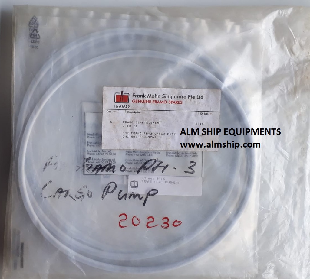 SEAL ELEMENT FOR FRAMO PH-3 | ALM SHIP EQUIPMENTS